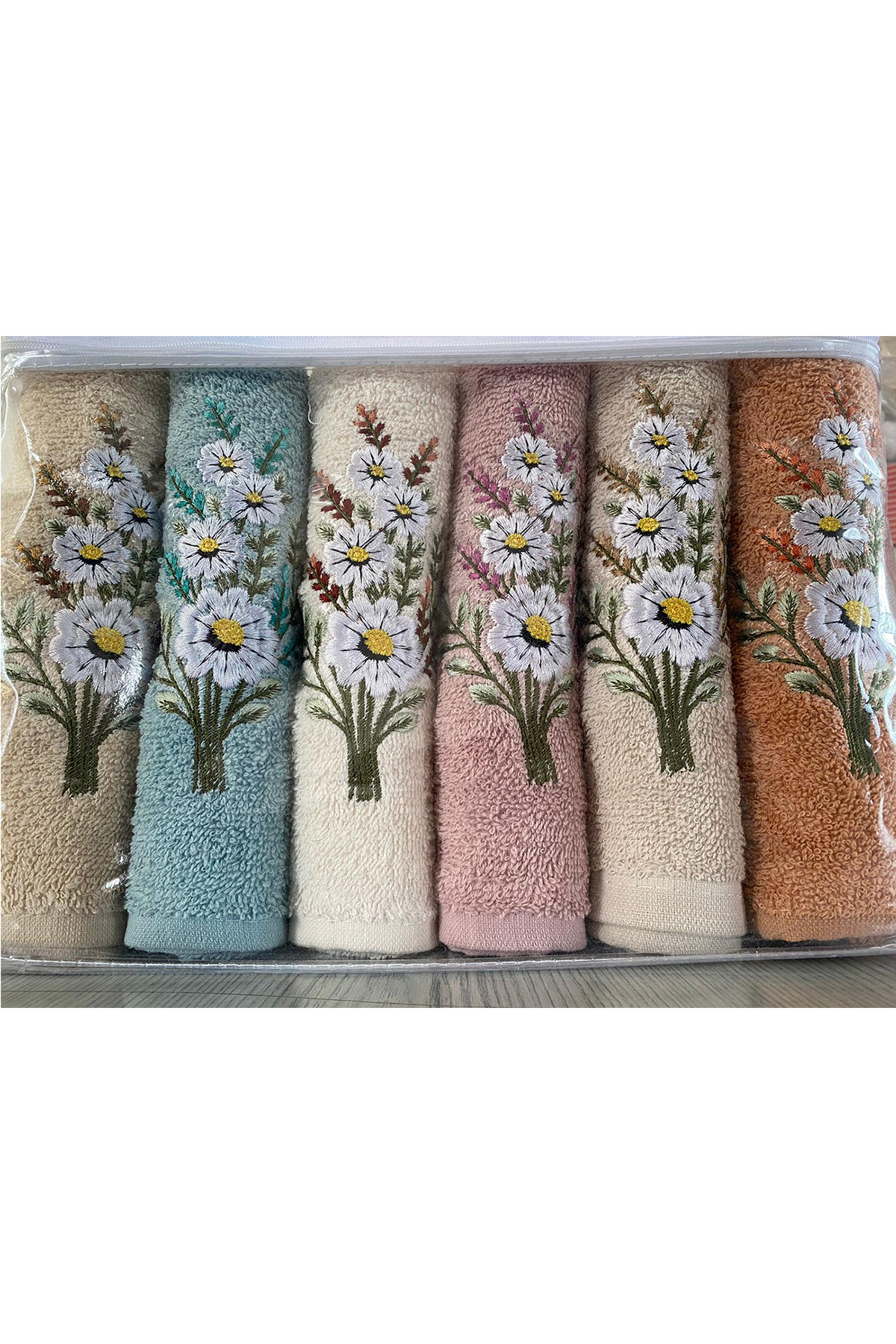 Daisy Flosh Nakışlı 6 lı El Yüz Havlu Takımı Fiyatı
