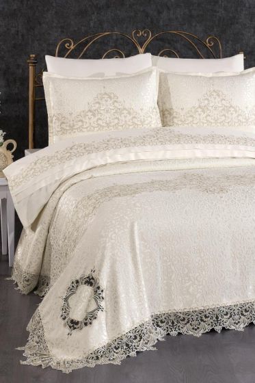 Saray Gelin Seti 7 Parça Krem - Altın Fiyatı